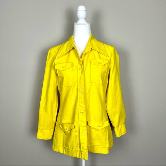 Vintage | Jackets & Coats | Vintage 7s Yellow Linen Jacket M | Poshmark